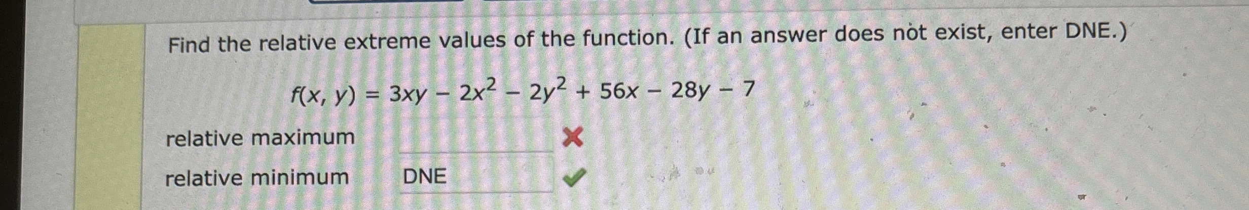 Solved Find the relative extreme values of the function. (If | Chegg.com