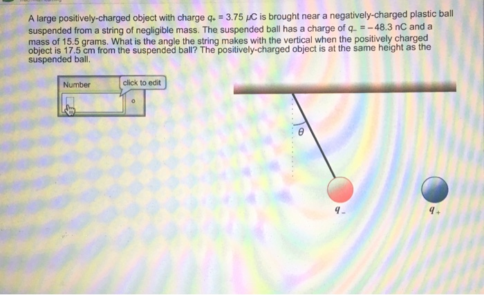 Solved A large positively-charged object with charge q. = | Chegg.com