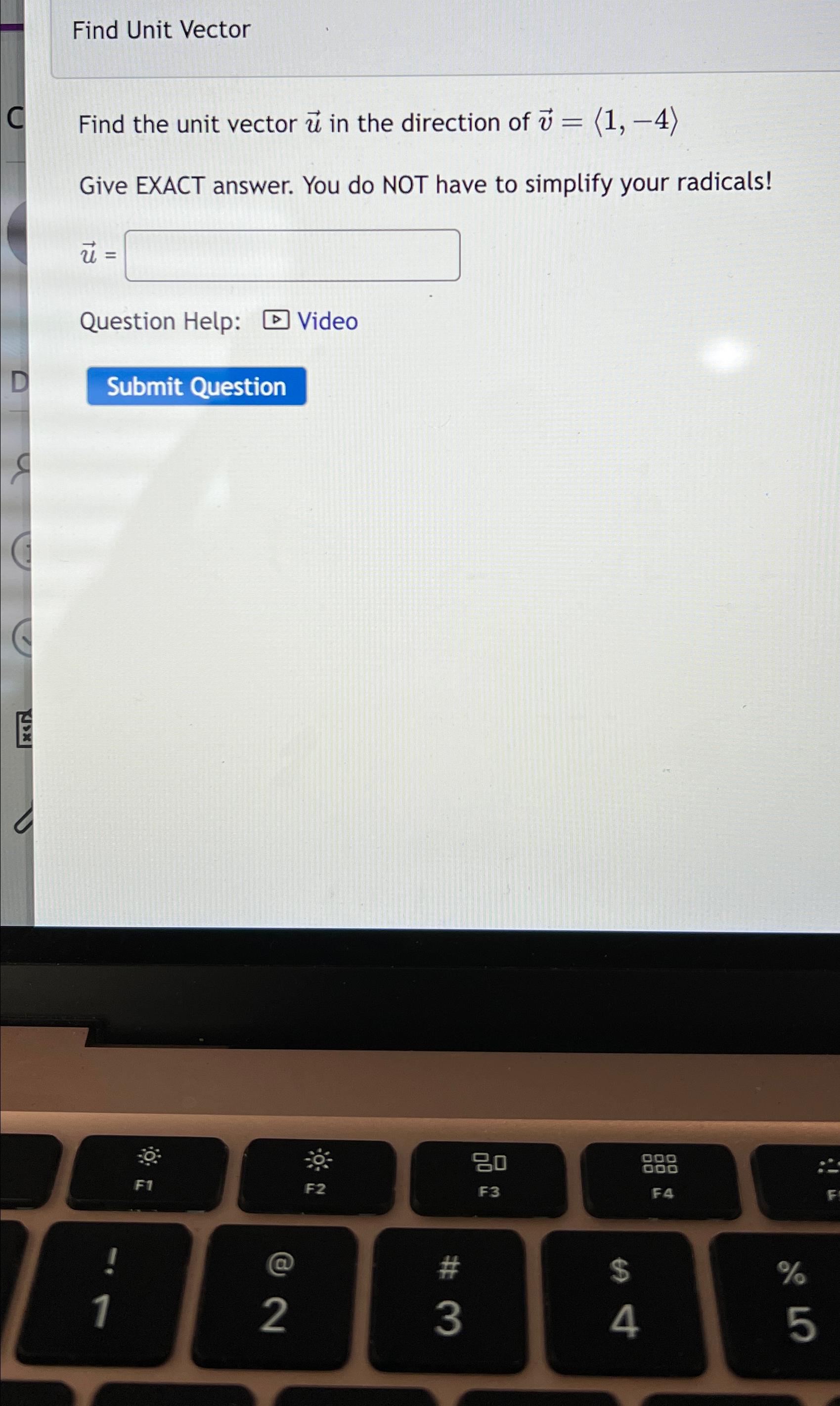 Solved Find Unit VectorFind the unit vector vec(u) ﻿in the | Chegg.com