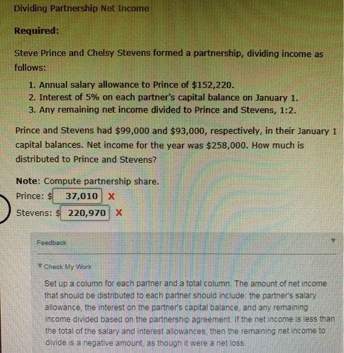 Solved Dividing Partnership Net Income Required: Steve | Chegg.com