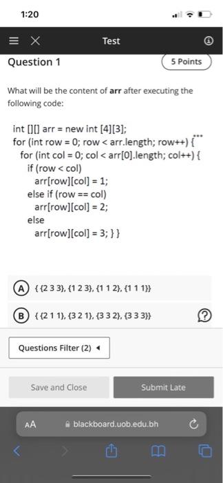 Solved Question 1 5 Points What will be the content of arr | Chegg.com