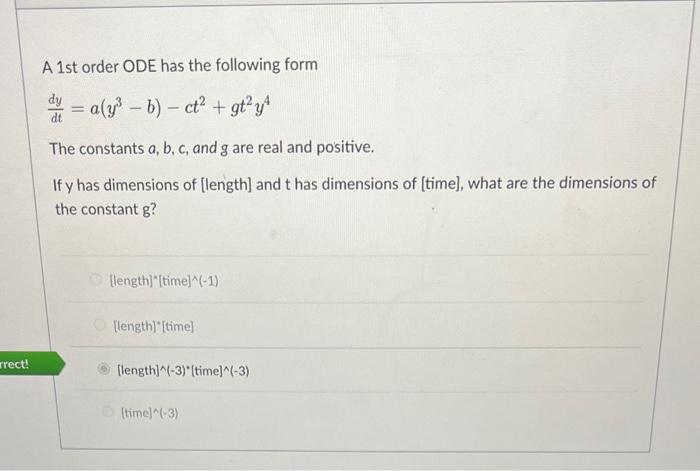 Solved A 1st order ODE has the following form | Chegg.com