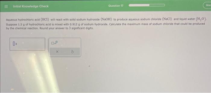 [Solved]: Aqueous hydrochloric acid (HCl) will react with s