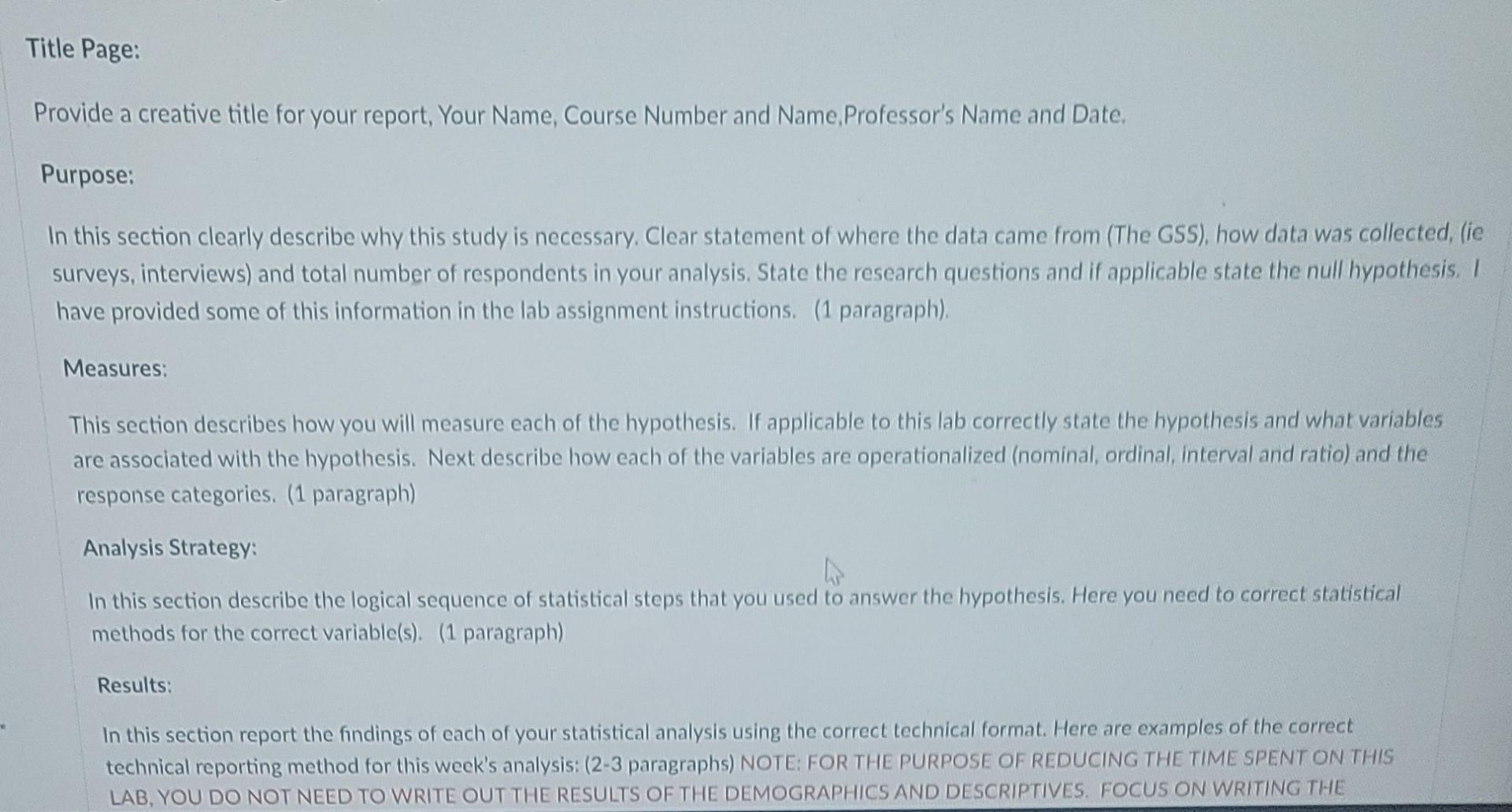 Provide a creative title for your report, Your Name, | Chegg.com