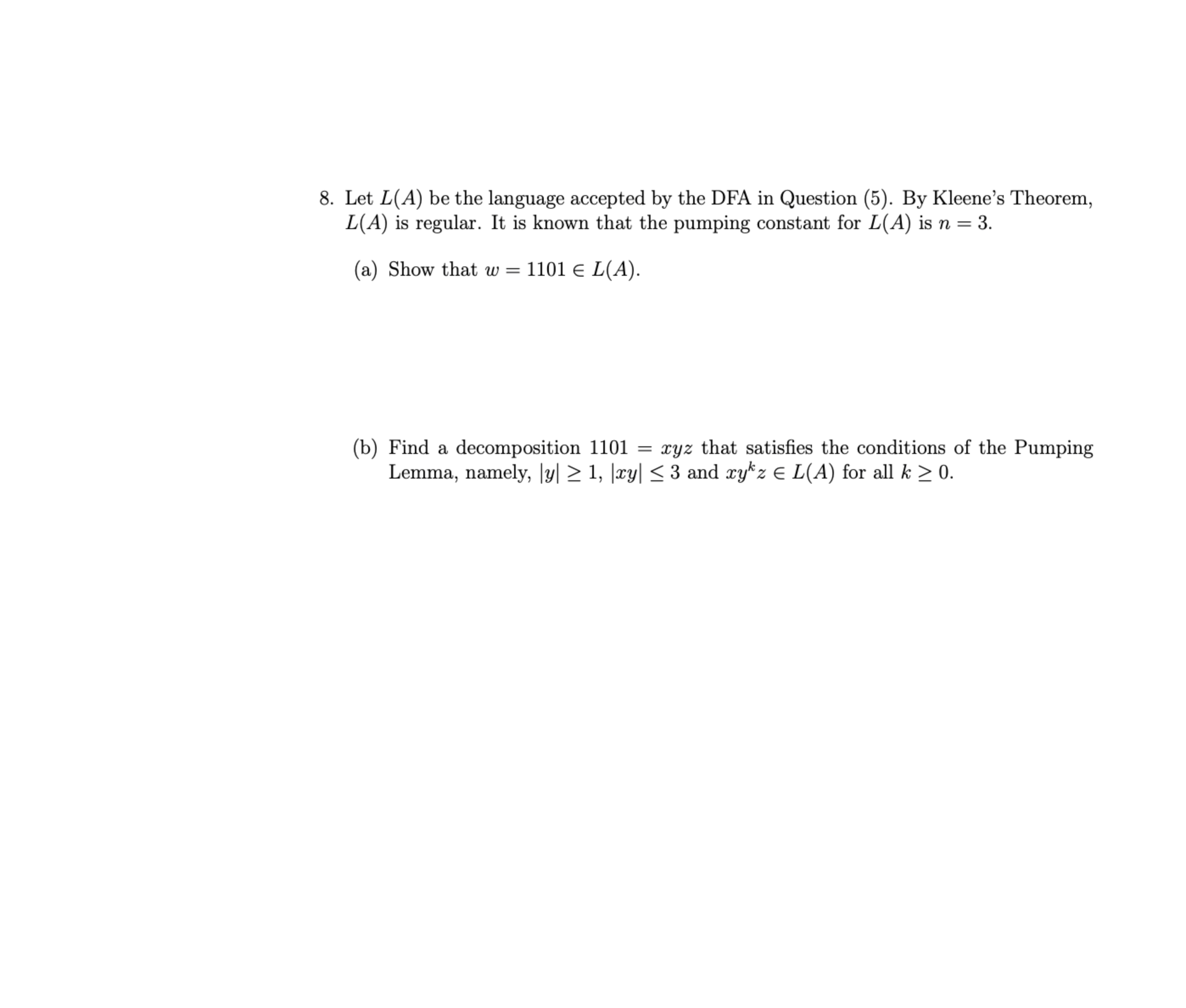 Solved Let L(A) ﻿be the language accepted by the DFA in | Chegg.com