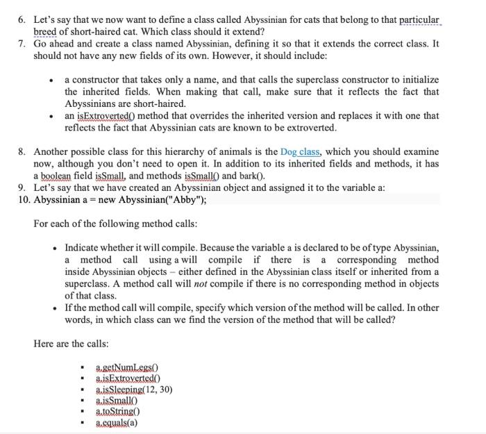 Solved 6. Let's say that we now want to define a class | Chegg.com