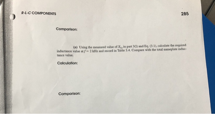 Solved Part 3 Inductive Reactance A Construct The Network 8749