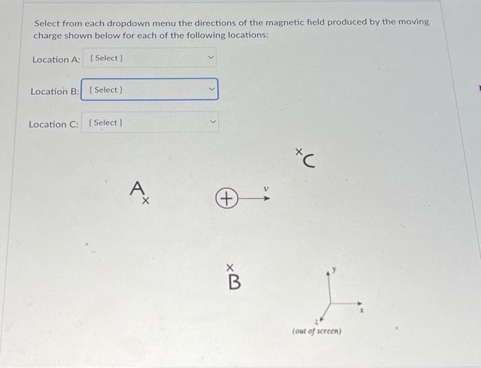 Solved Select from each dropdown menu the directions of the | Chegg.com