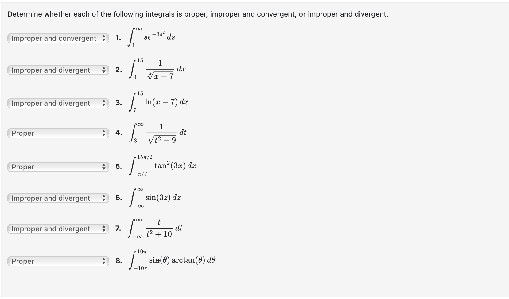 Solved Determine whether each of the following integrals is | Chegg.com