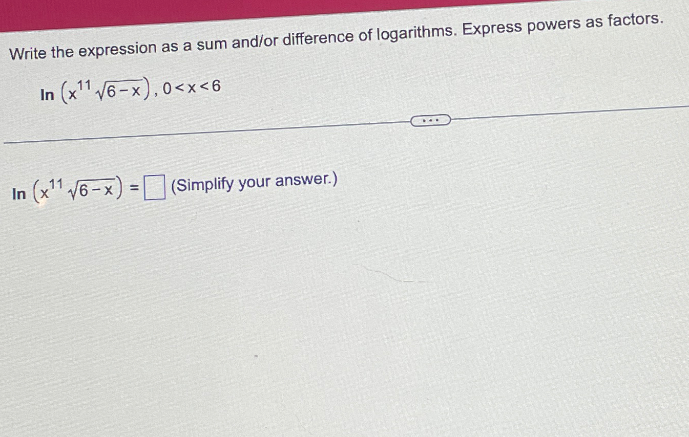 Solved Write the expression as a sum and/or difference of | Chegg.com