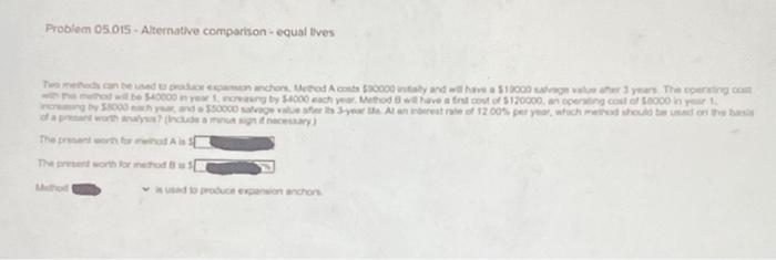 Solved Method in used to probuce expansion anchon. | Chegg.com