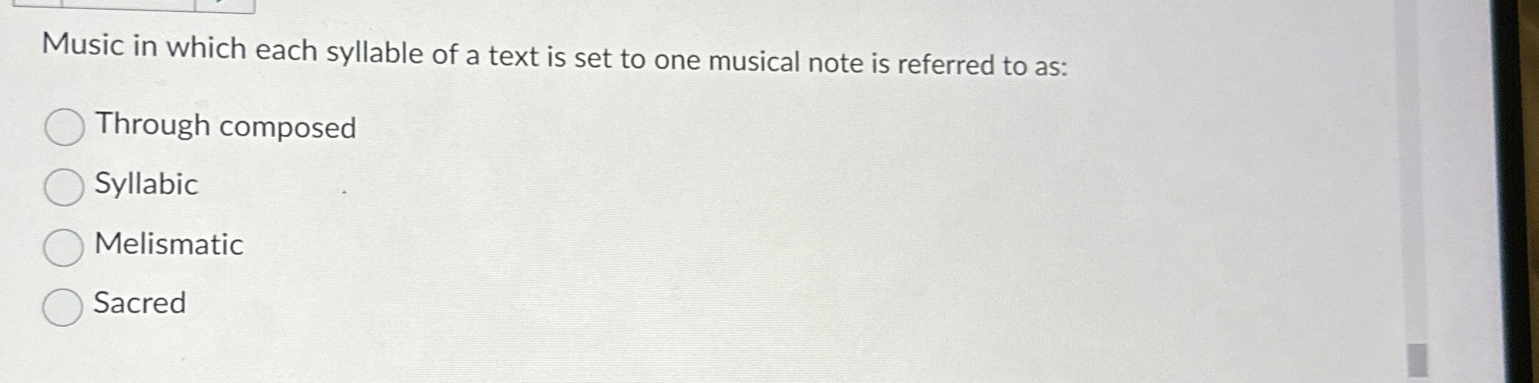 Solved Music in which each syllable of a text is set to one | Chegg.com