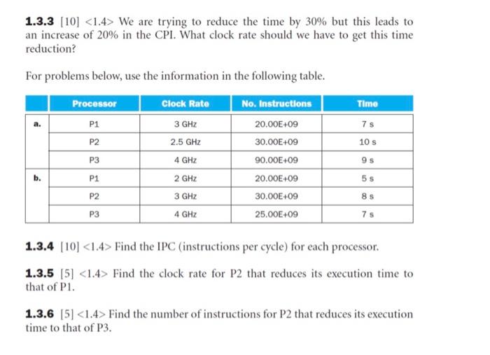 Solved 1.3.3 [10] We are trying to reduce the time by | Chegg.com