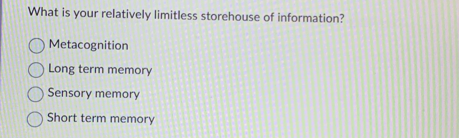 Solved What is your relatively limitless storehouse of | Chegg.com