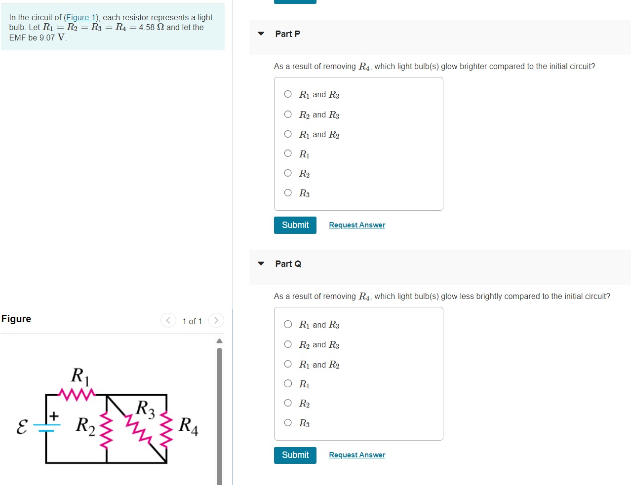 In the circuit of (Figure 1), ﻿each resistor | Chegg.com