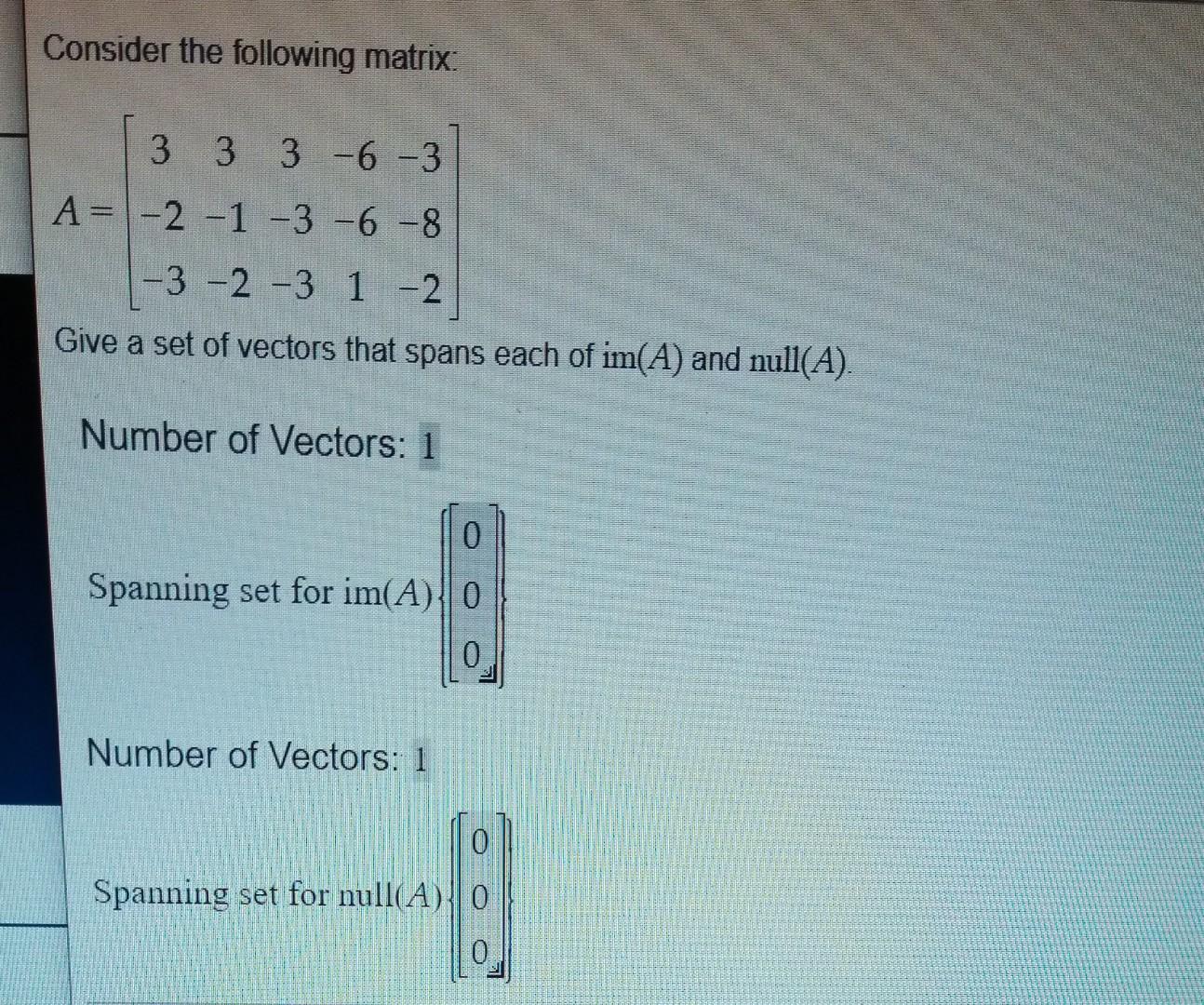 Solved Consider the following matrix: | Chegg.com