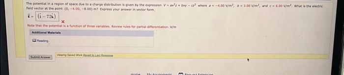 Solved held vector at the point (0,−4,00,−6.00)m ? Express | Chegg.com