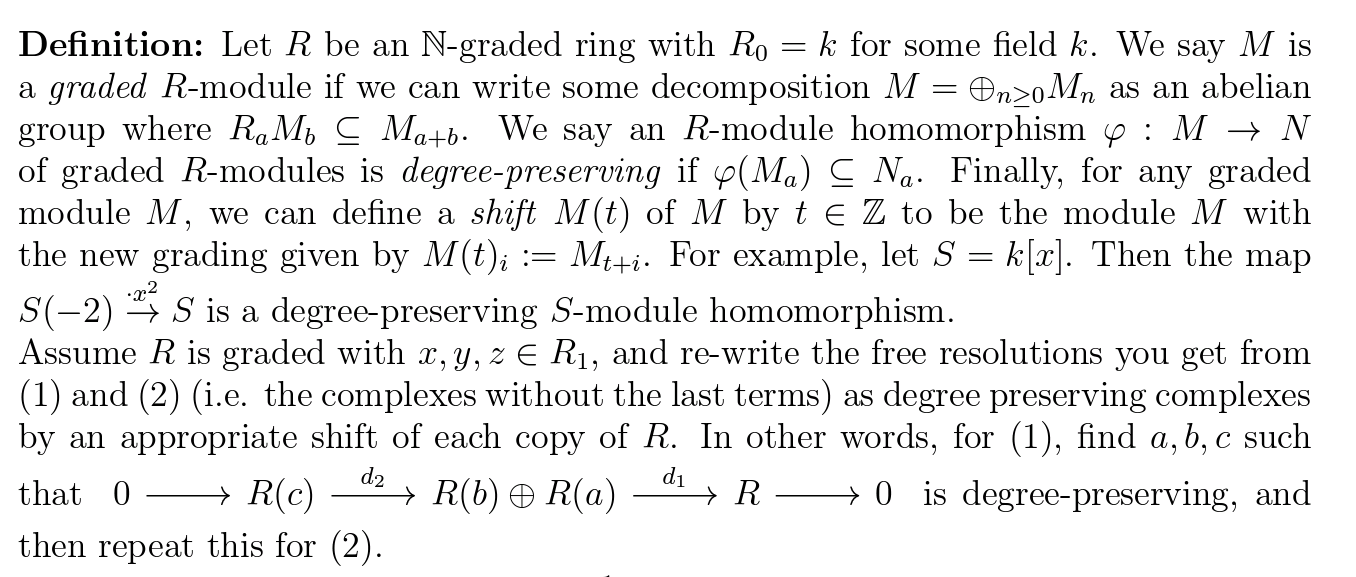 Solved Definition: Let R ﻿be an N-graded ring with R0=k ﻿for | Chegg.com