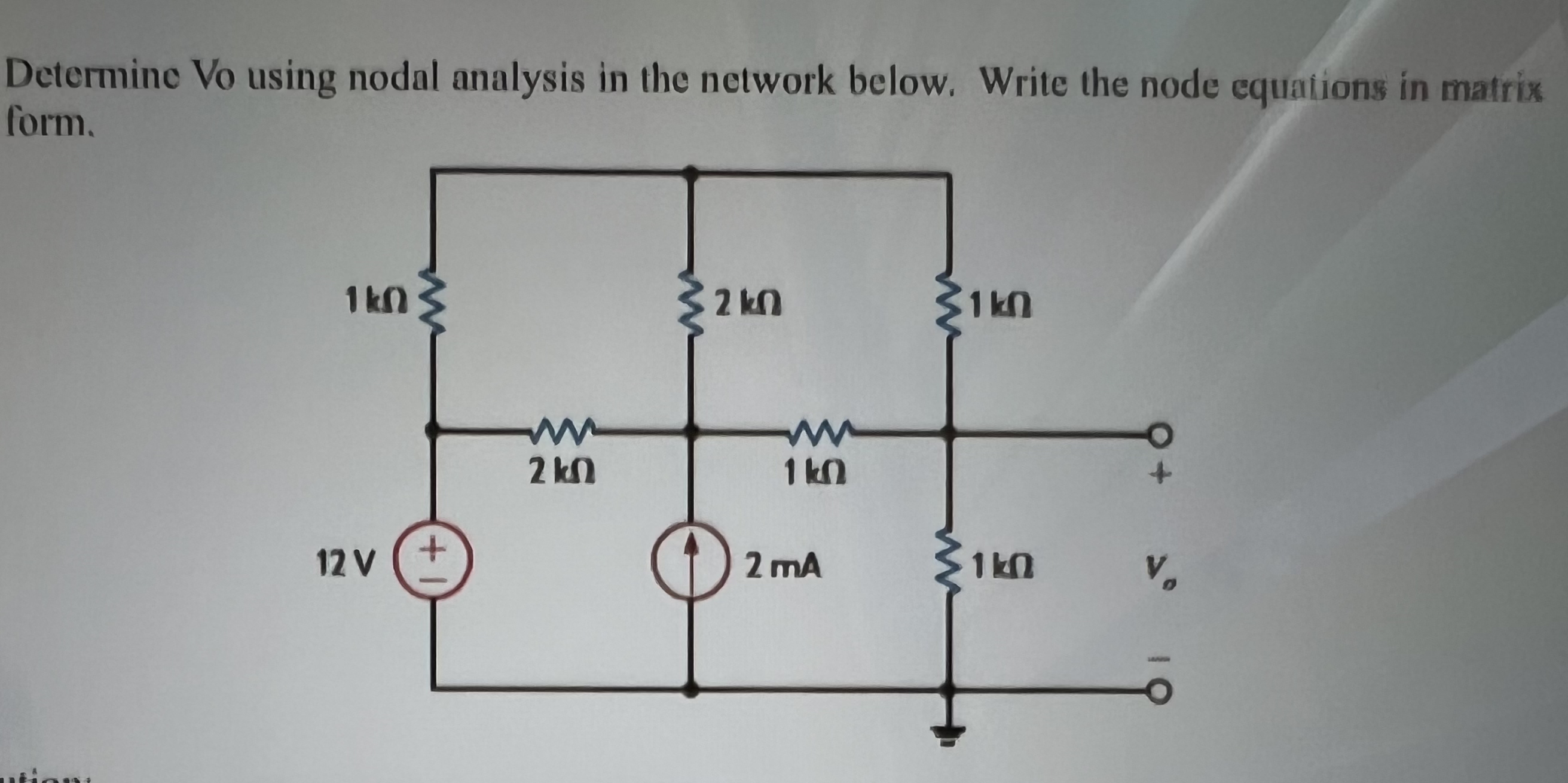 Solved Determine Vo using nodal analysis in the network | Chegg.com
