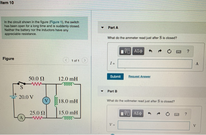 Solved Item 10 In the circuit shown in the figure (Figure | Chegg.com