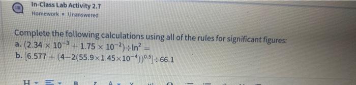Solved Complete the following calculations using all of the | Chegg.com