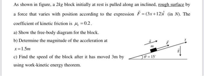 Solved As shown in figure, a 2 kg block initially at rest is | Chegg.com