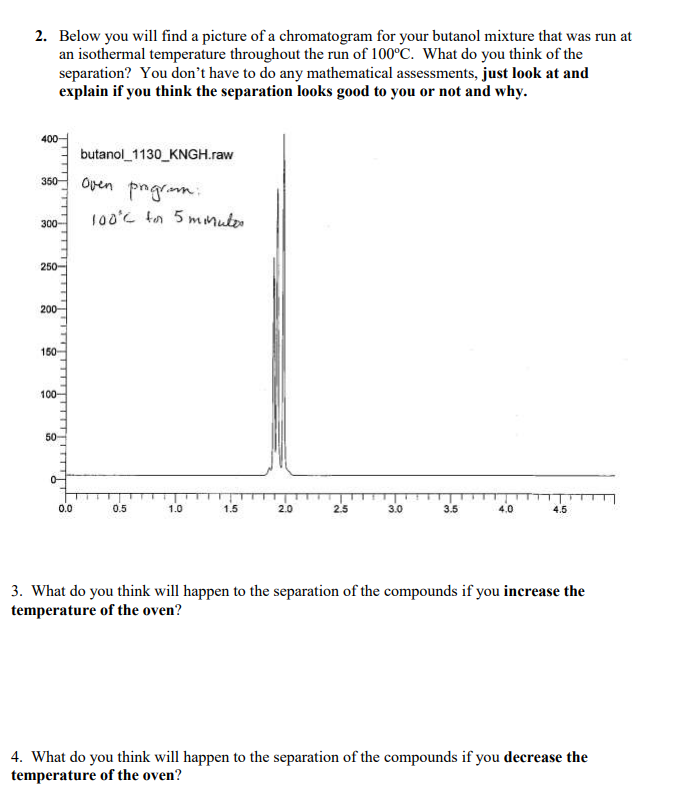 Solved Below you will find a picture of a chromatogram for | Chegg.com