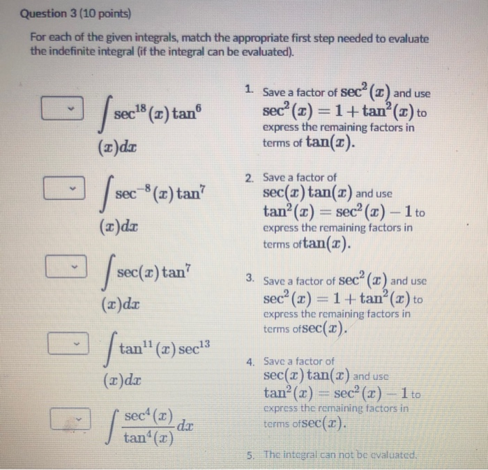 Solved Evaluate 7cos" (r) tanº (x)dt and select the choice | Chegg.com
