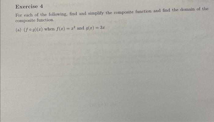 Solved Exercise 4 For each of the following, find and | Chegg.com