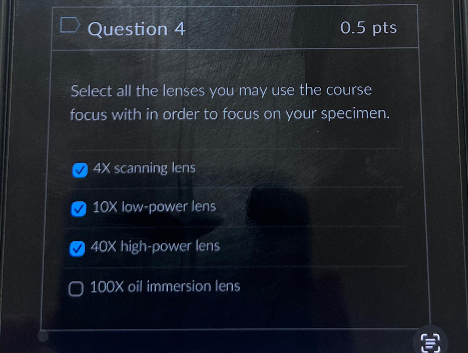 Solved Question 40.5ptsSelect all the lenses you may use the | Chegg.com