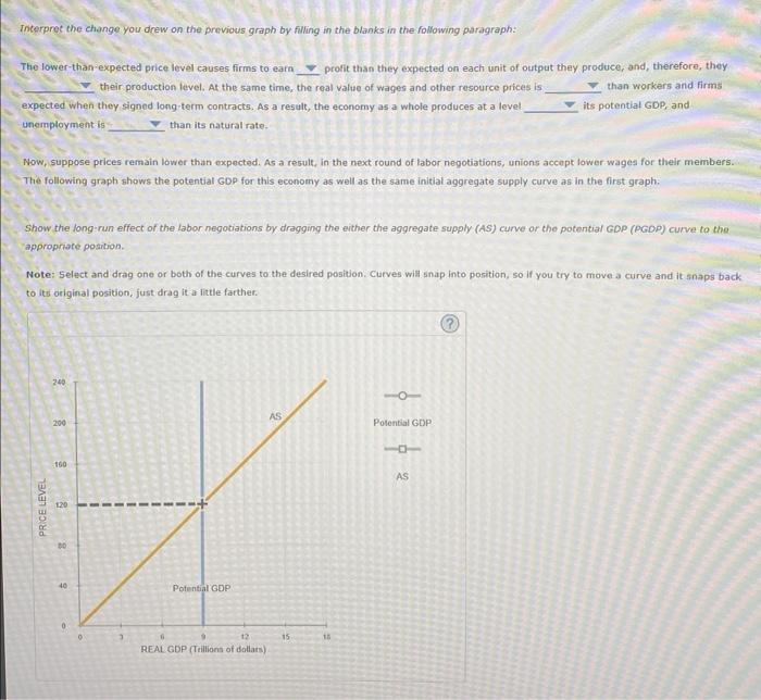 Solved The foliowing graph represents the aggregate supply | Chegg.com