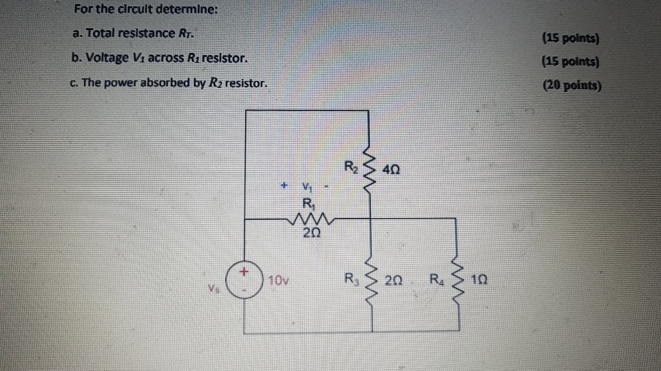 Solved For the circult determine: a. Total resistance Rt. b. | Chegg.com