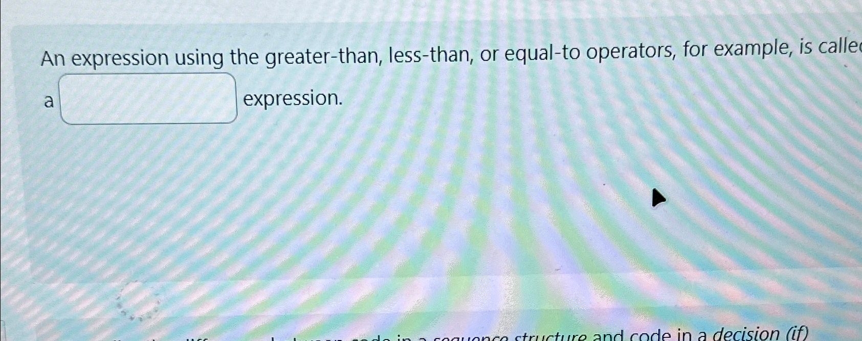 Solved An expression using the greater-than, less-than, or | Chegg.com