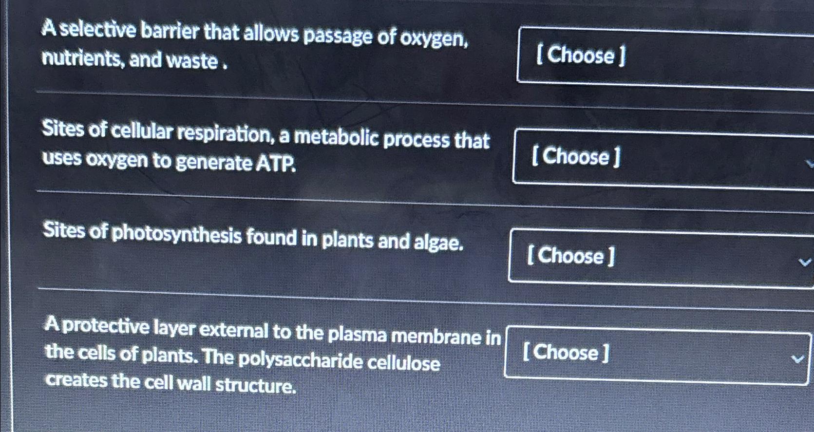 Solved A selective barrier that allows passage of oxygen, | Chegg.com
