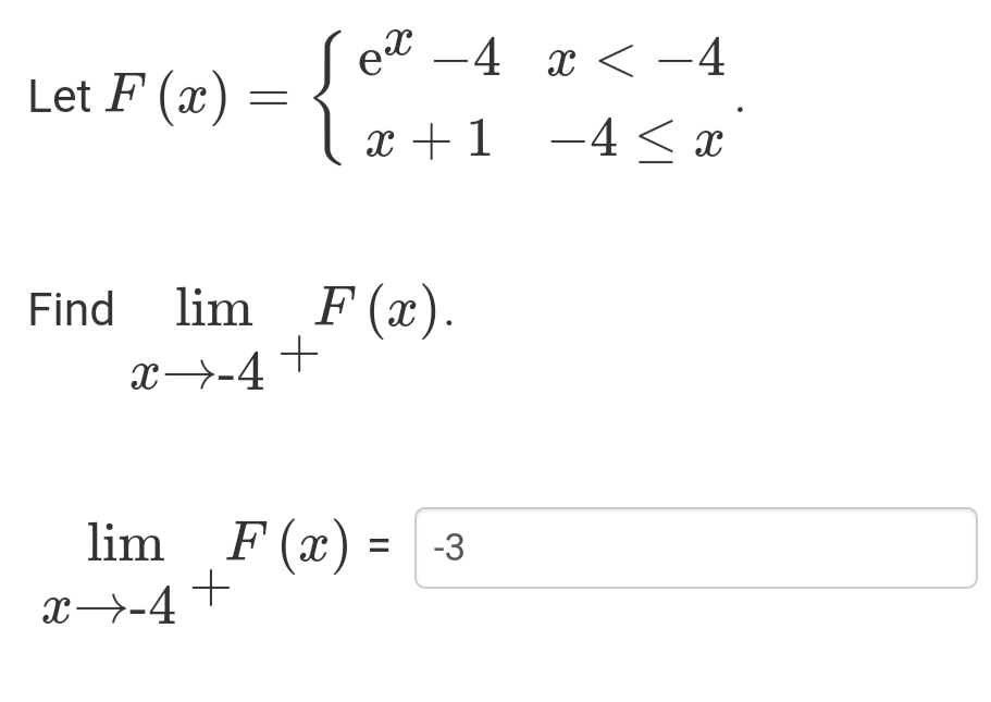 Solved Let F(x)={ex-4,x