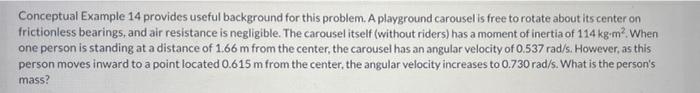 Solved Conceptual Example 14 provides useful background for | Chegg.com