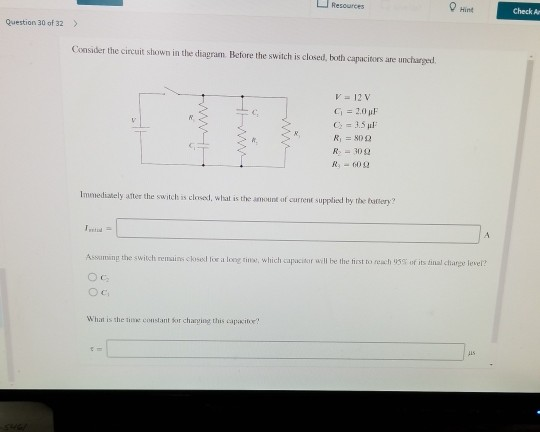 Solved Resources 0 Hint Check A Question 30 of 32 > Consider | Chegg.com