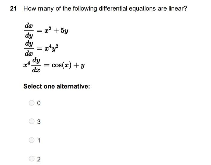 Solved 21 How many of the following differential equations | Chegg.com