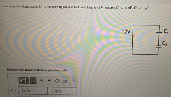 Solved Calculate the voltage across C1 in the following | Chegg.com