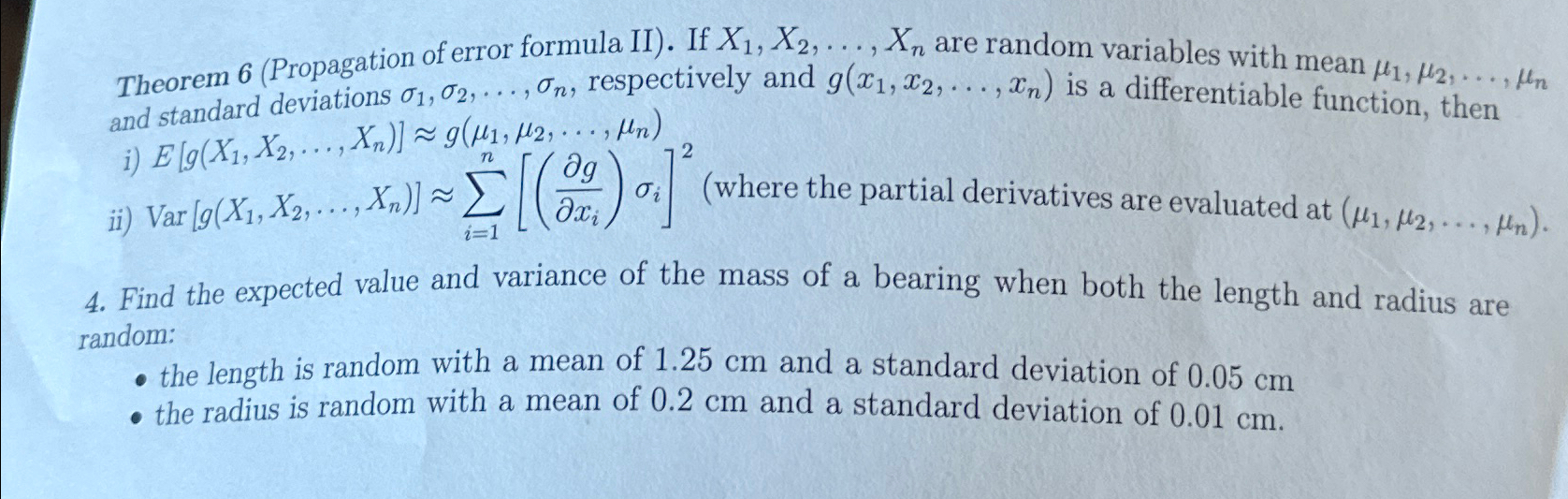 Solved Theorem 6 (Propagation of error formula II). ﻿If | Chegg.com