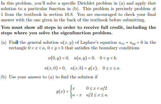 Solved In this problem, you'll solve a specific Dirichlet | Chegg.com