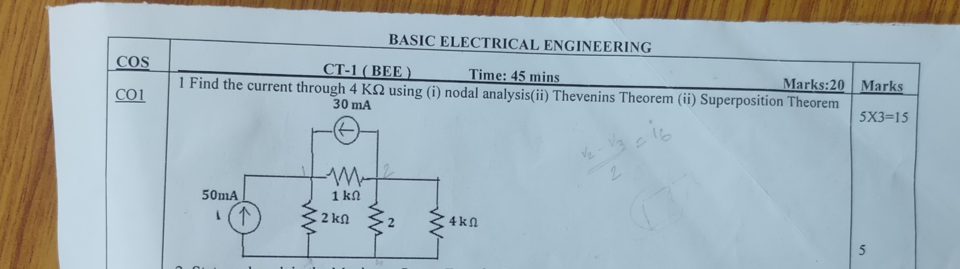 Solved BASIC ELECTRICAL ENGINEERING\table[[,BASIC ELECTRICAL | Chegg.com