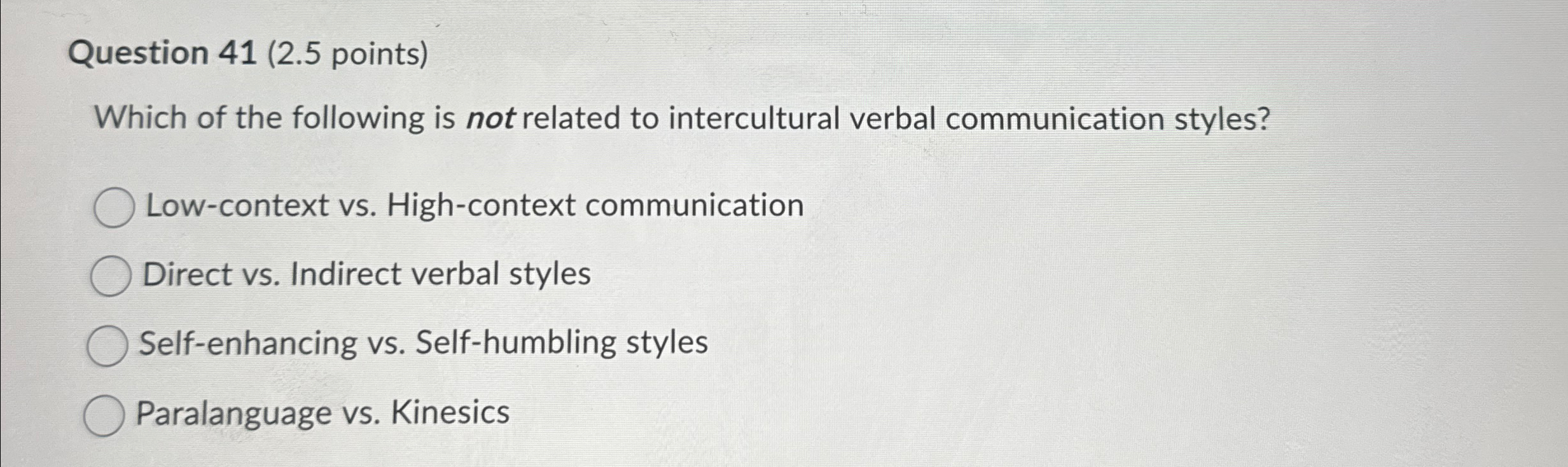 Solved Question 41 (2.5 ﻿points)Which of the following is | Chegg.com