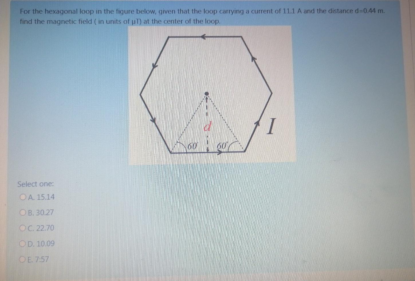 Solved For the hexagonal loop in the figure below, given | Chegg.com