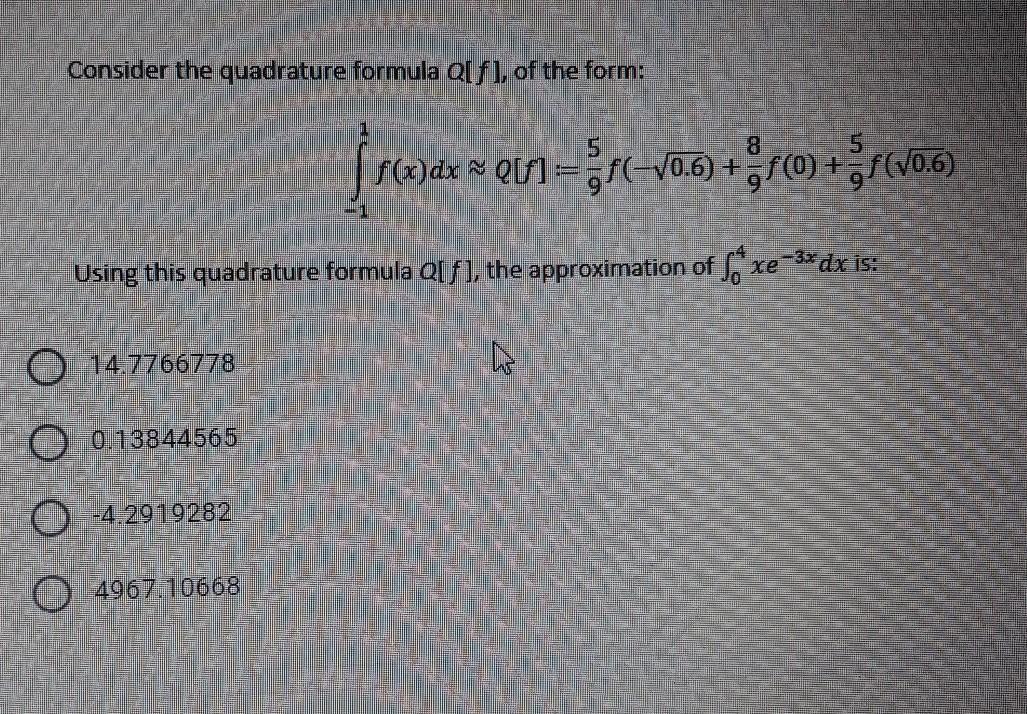 Solved Consider the quadrature formula Q[f], of the form: | Chegg.com