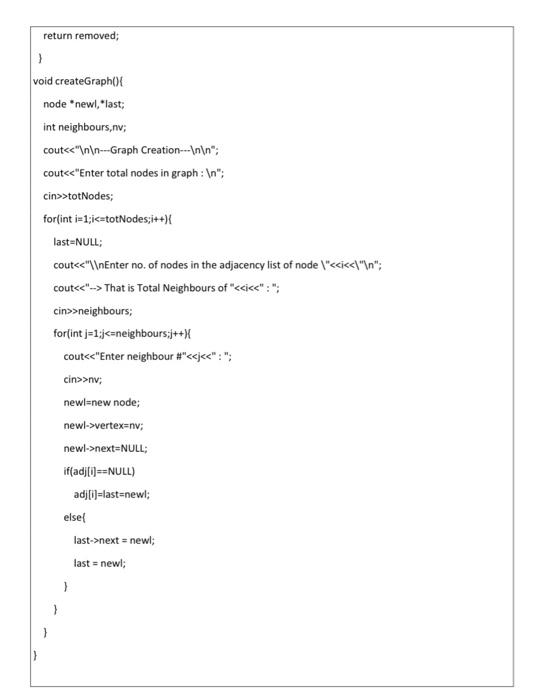 Solved Main Operations - Graph Traversal | Chegg.com