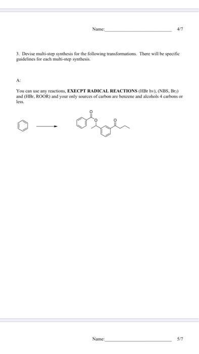 Solved 3. Devise multi-step synthesis for the following | Chegg.com