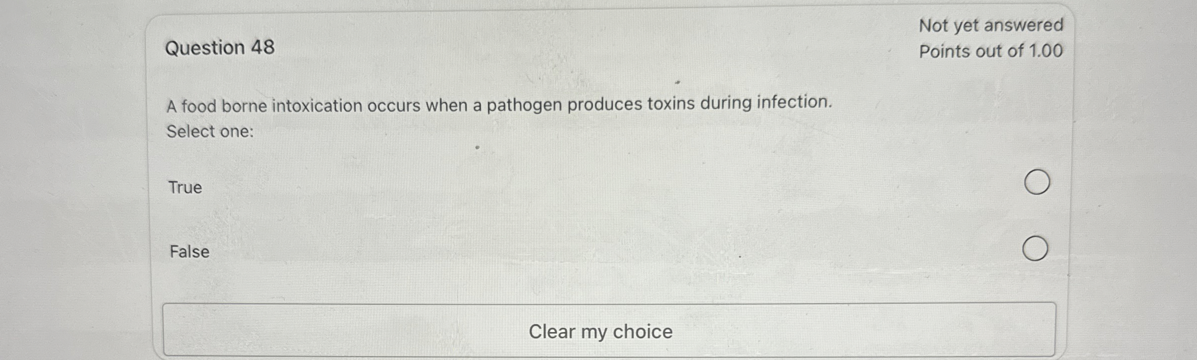 Solved Question 48A food borne intoxication occurs when a | Chegg.com