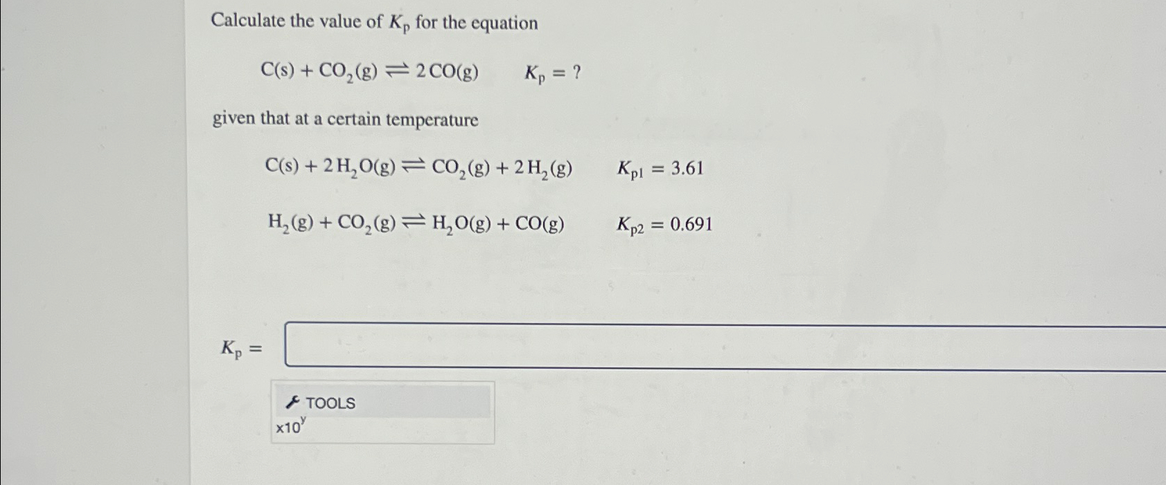 Solved Calculate the value of Kp ﻿for the | Chegg.com
