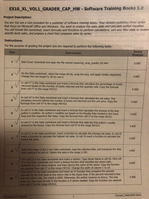 Solved EX16_XL_VOL1_GRADER_CAP_HW - Software Training Books | Chegg.com